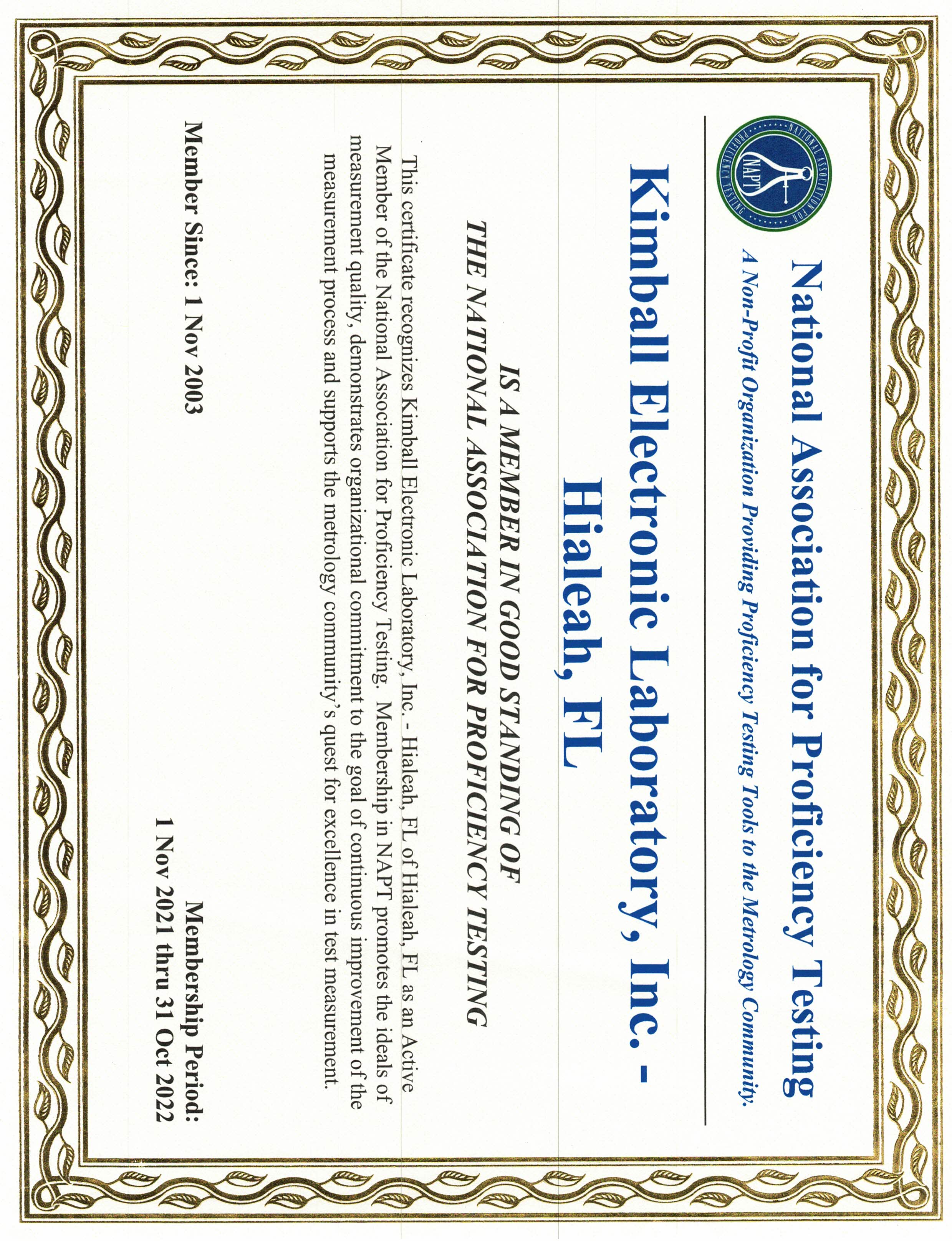 Accreditation - KELI Labs